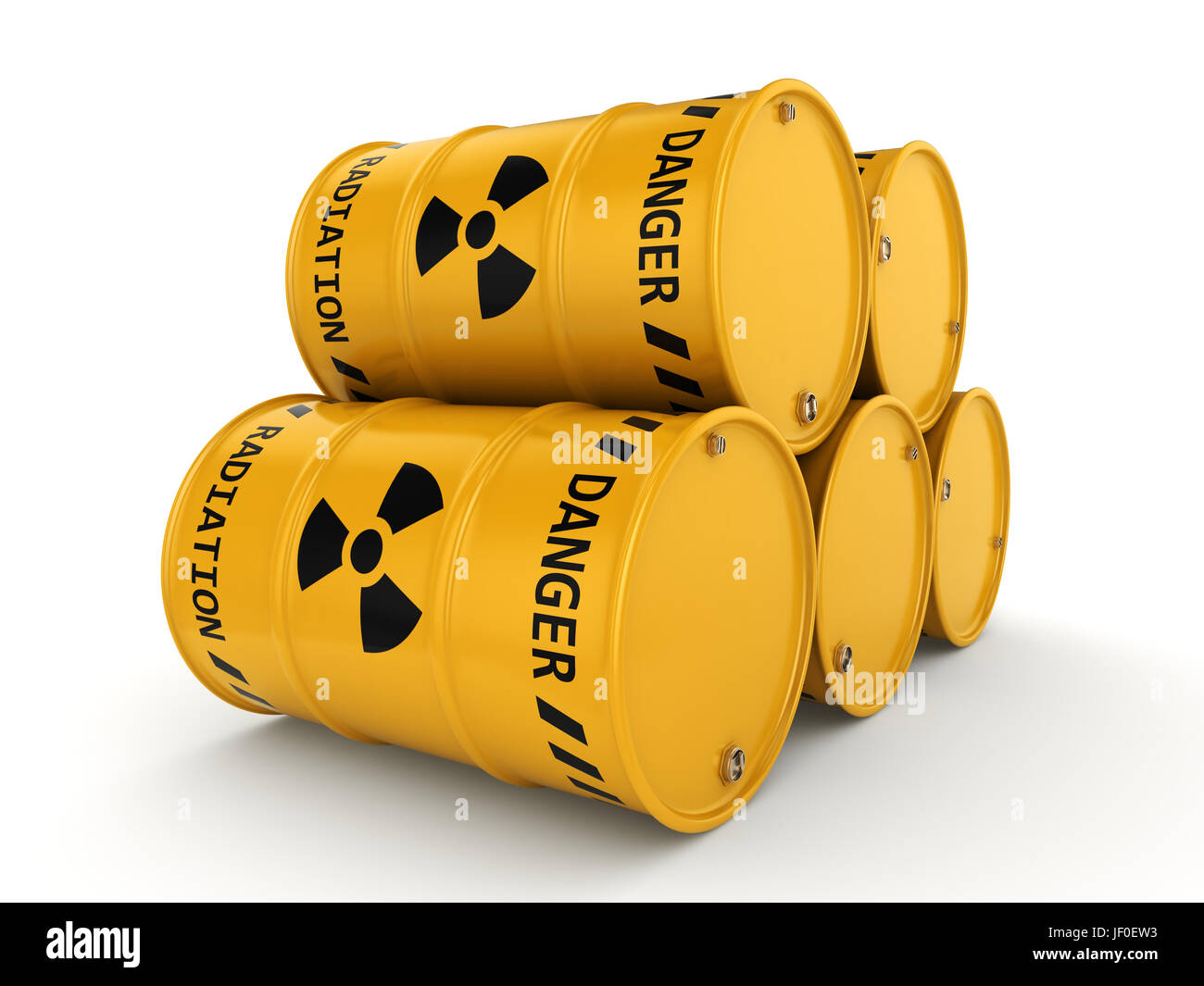 Yellow radioactive barrels Stock Photo - Alamy