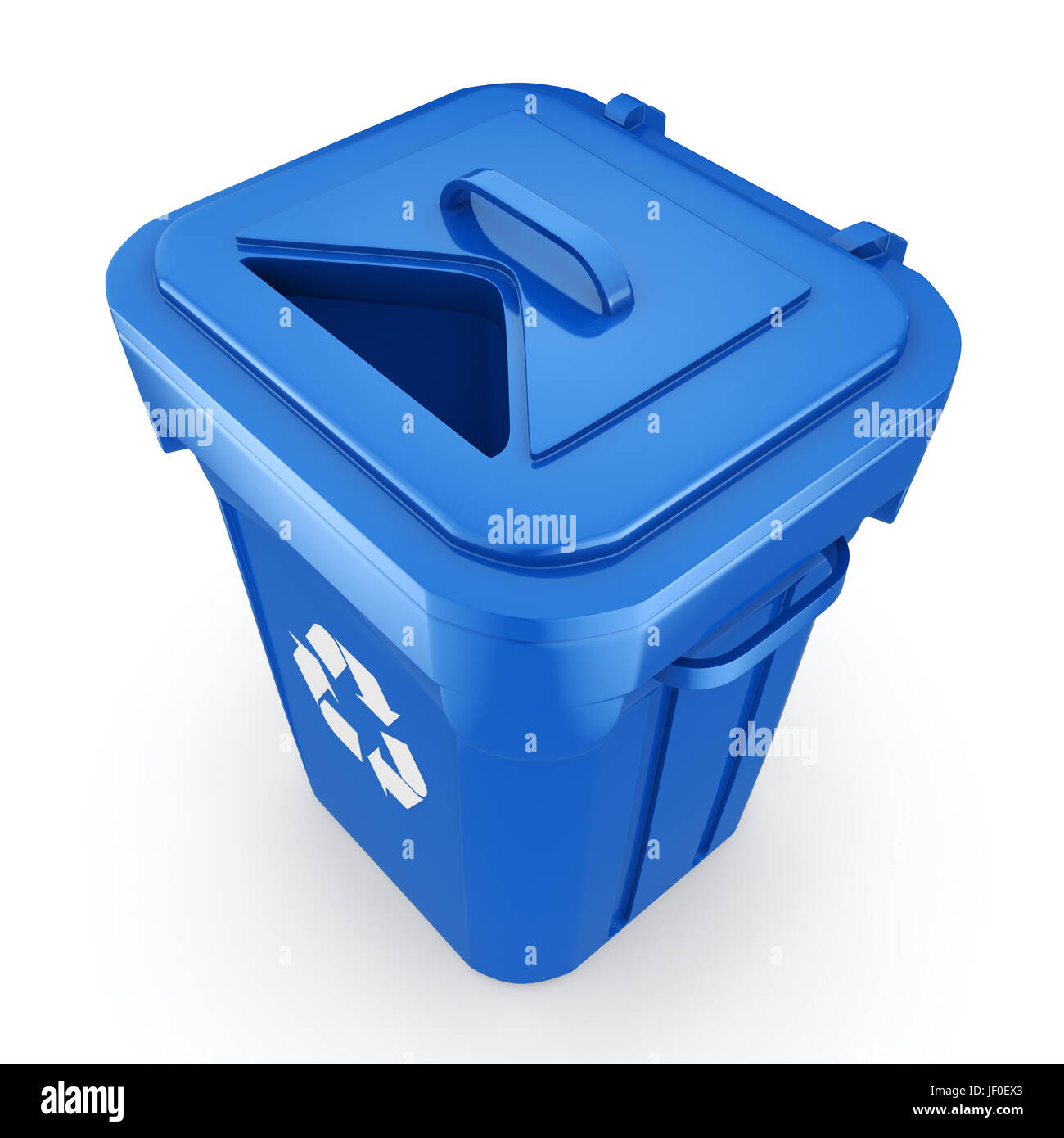 Blue Recycling Bin Stock Photo - Alamy