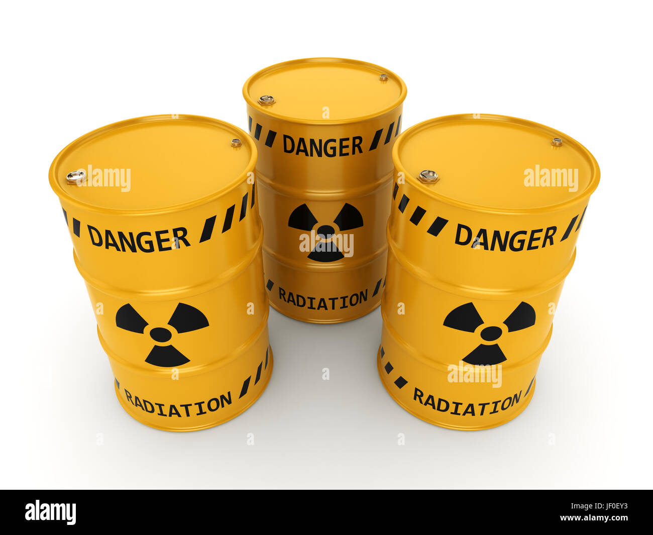 Yellow radioactive barrels Stock Photo - Alamy