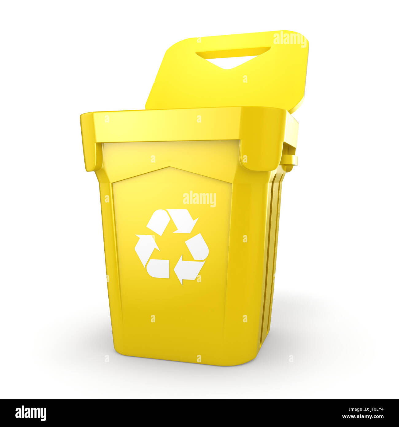 Yellow Recycling Bin Stock Photo - Alamy