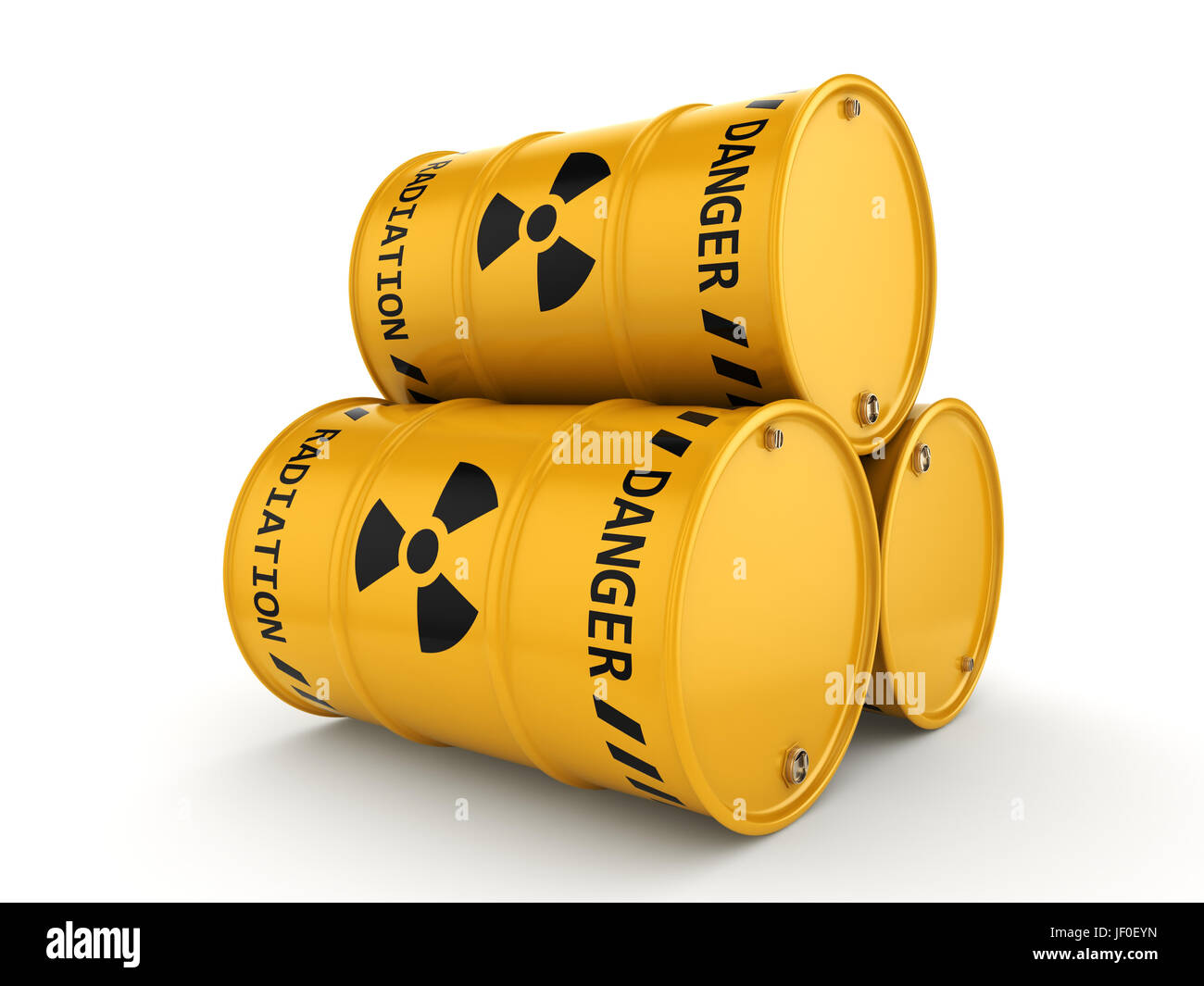 Yellow radioactive barrels Stock Photo - Alamy
