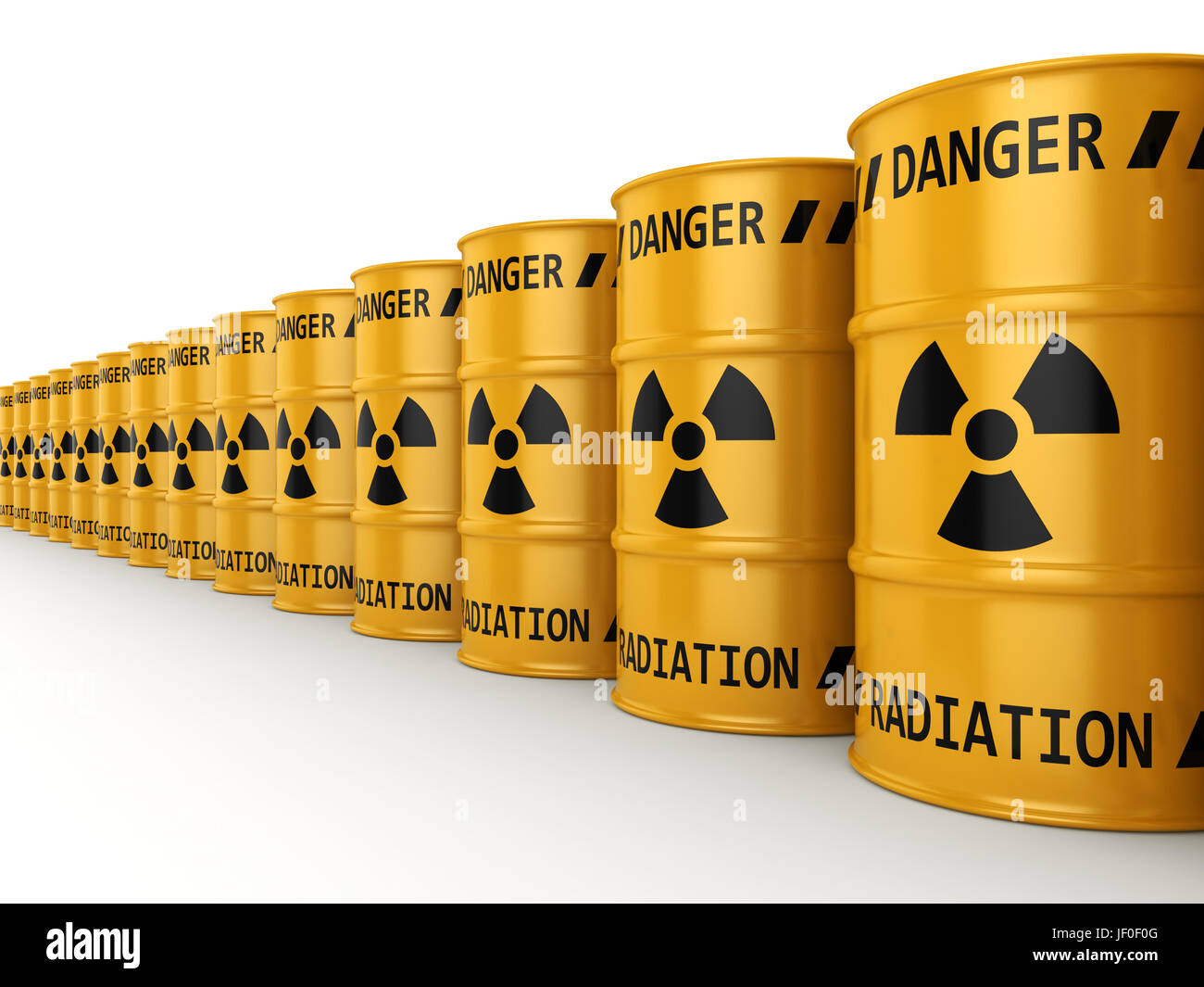 Yellow radioactive barrels Stock Photo - Alamy