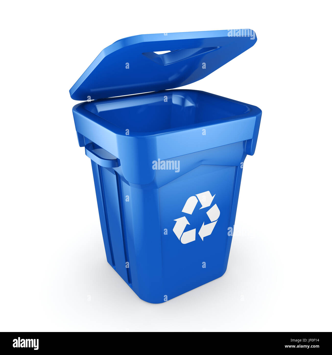 Blue Recycling Bin Stock Photo - Alamy