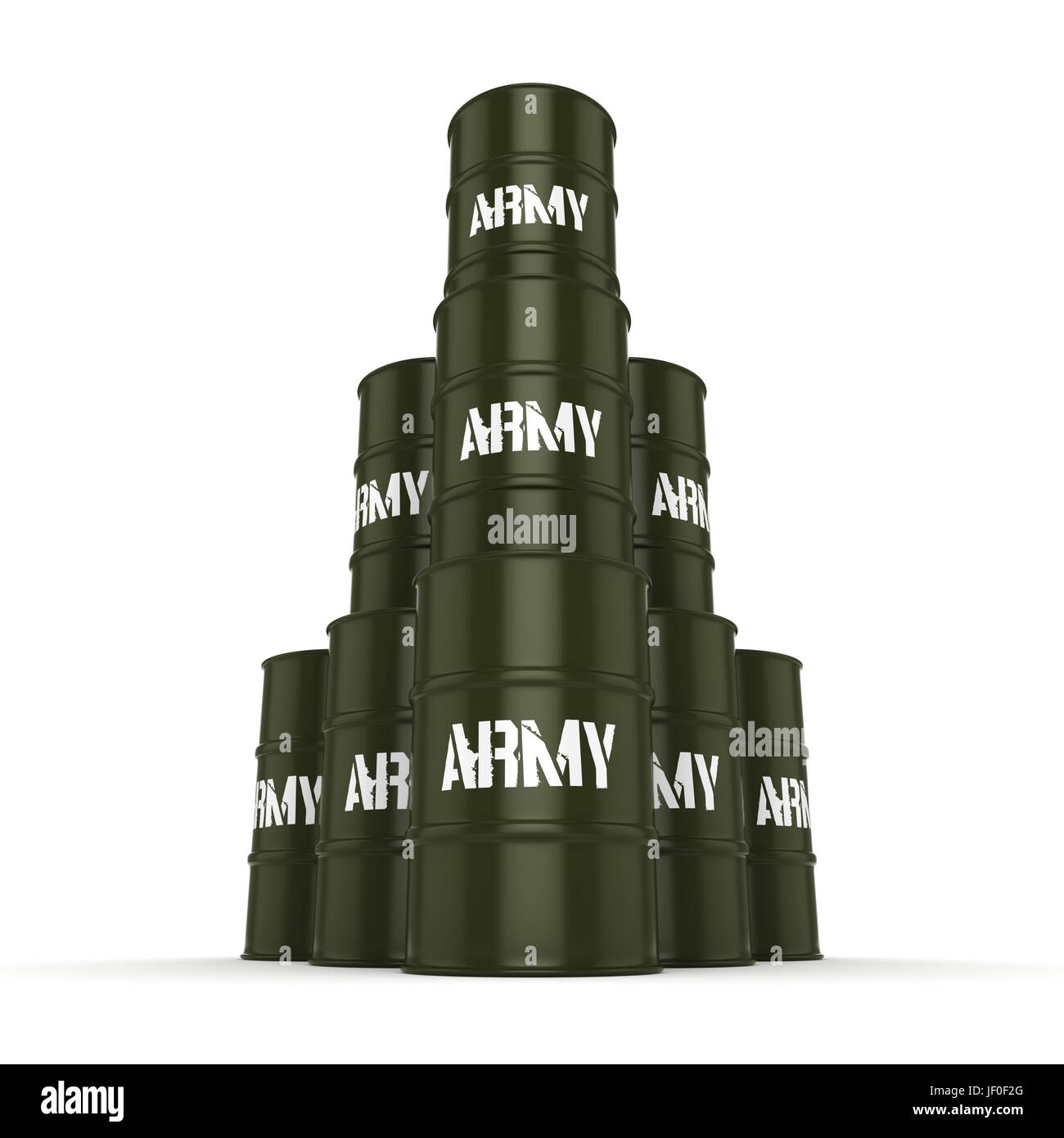3D rendering army barrels Stock Photo - Alamy