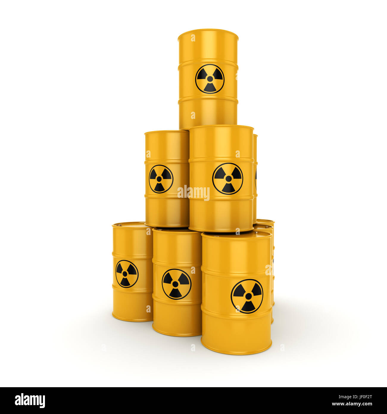 3D rendering radioactive barrels Stock Photo - Alamy