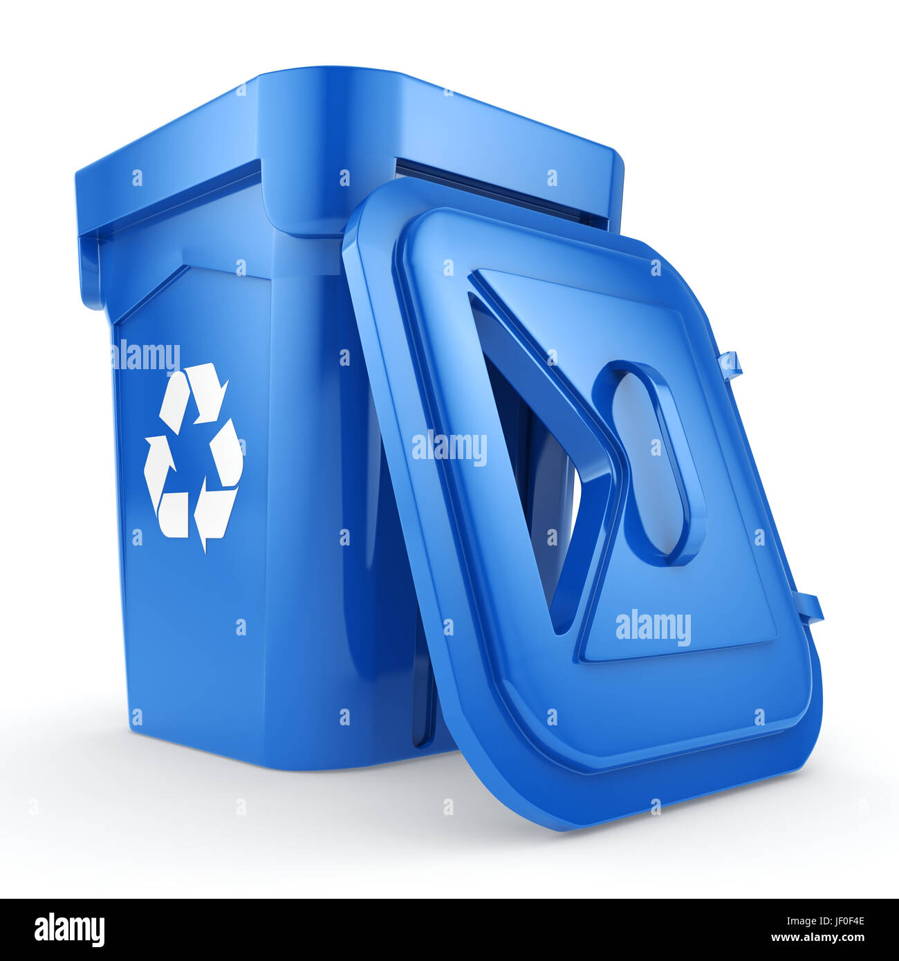 Blue Recycling Bin Stock Photo - Alamy