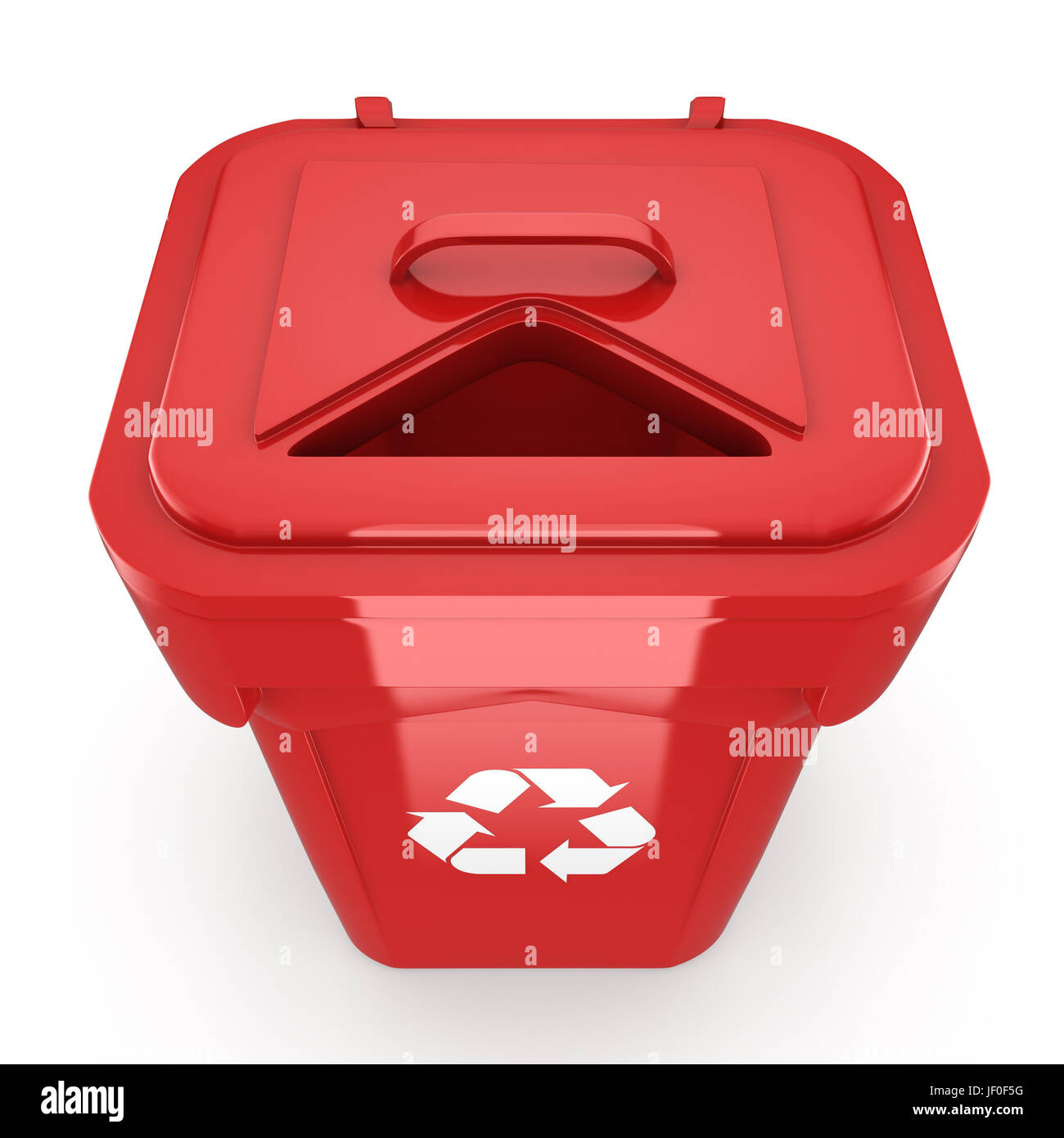 Red Recycling Bin Stock Photo - Alamy