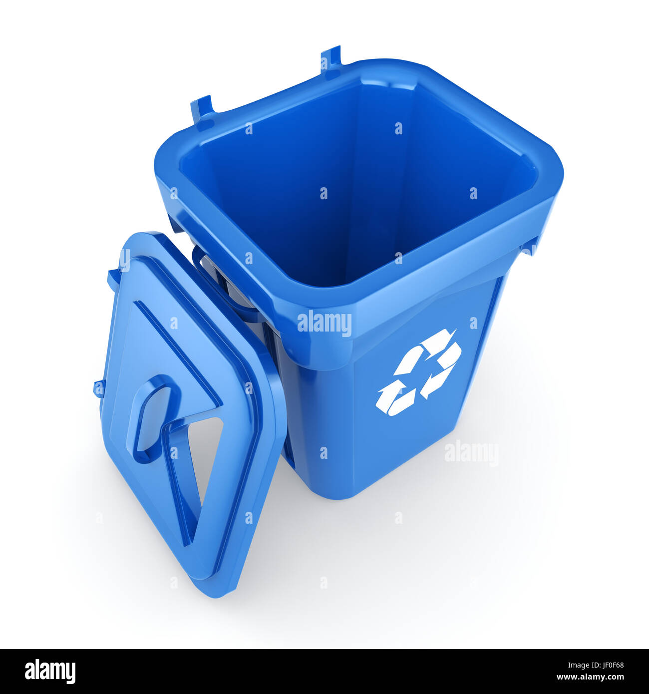 Blue Recycling Bin Stock Photo - Alamy