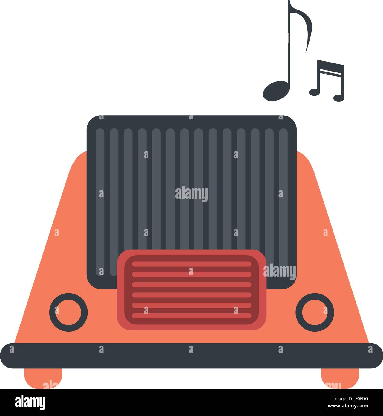 Vintage radio playing music icon Cut Out Stock Images & Pictures - Alamy