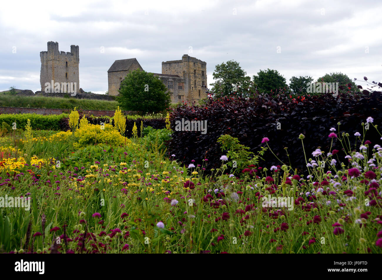 Helmsley Castle from the Walled Garden in the Market Town of Helmsley ...
