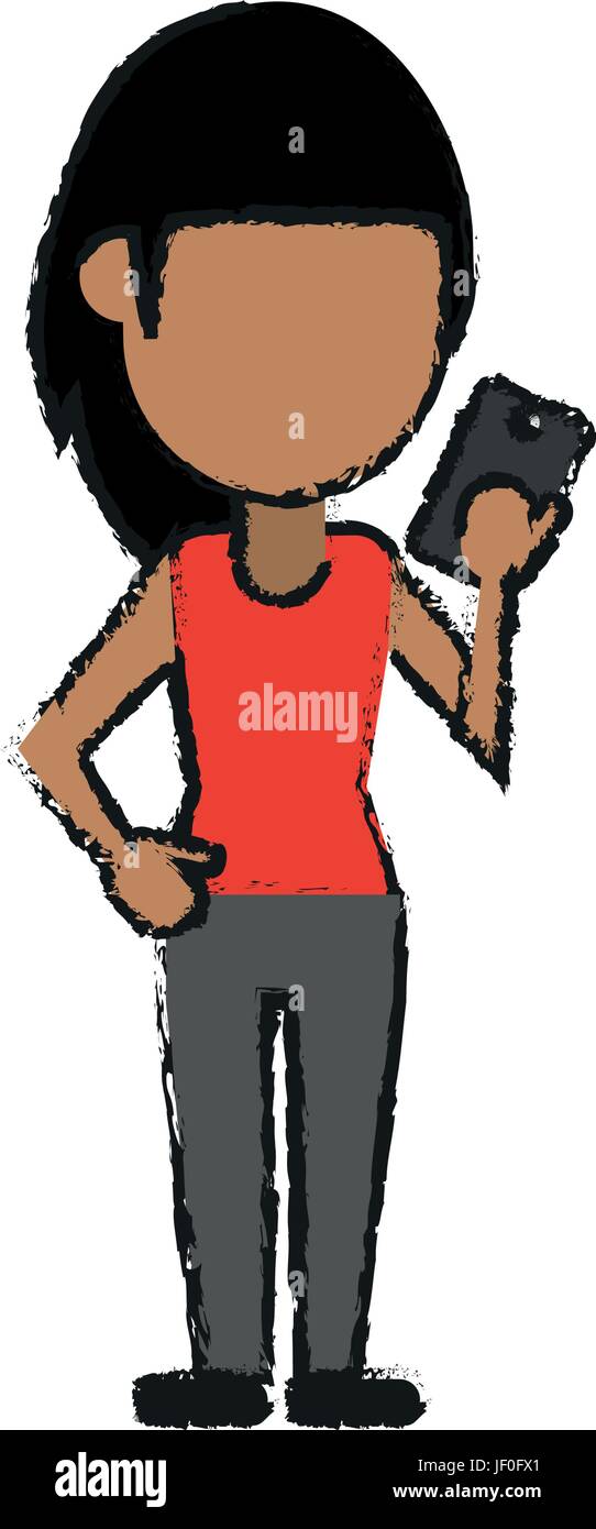 woman using phone icon image Stock Vector Image & Art - Alamy