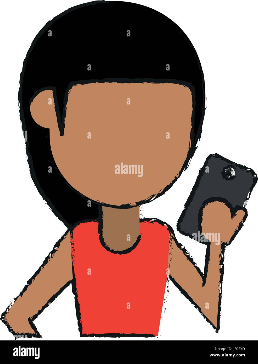 woman using phone icon image Stock Vector Image & Art - Alamy