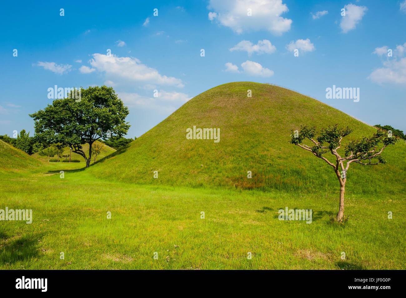 Tumuli park with its tombs from the Shilla monarchs in the Unesco world ...