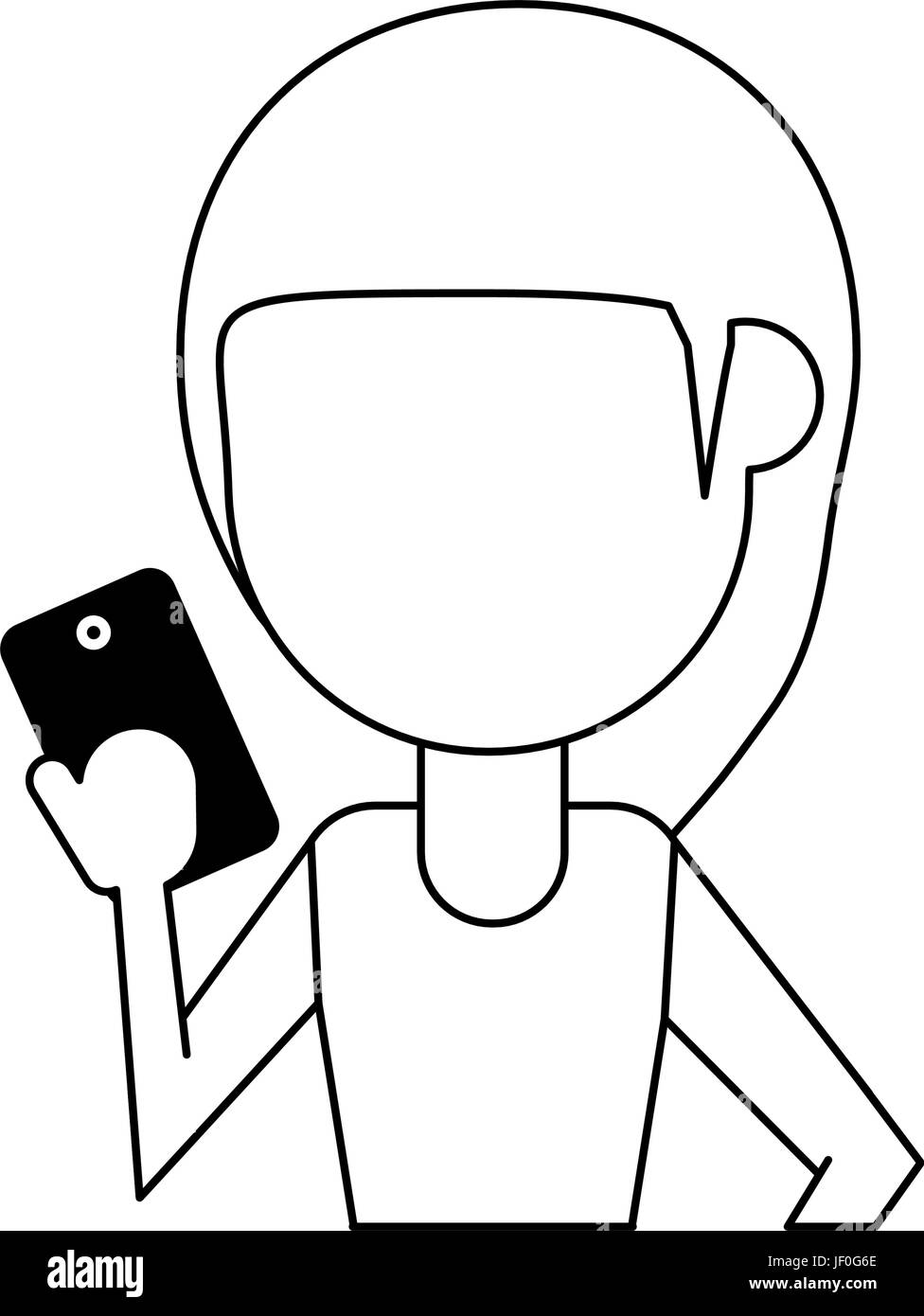 woman using phone icon image Stock Vector Image & Art - Alamy