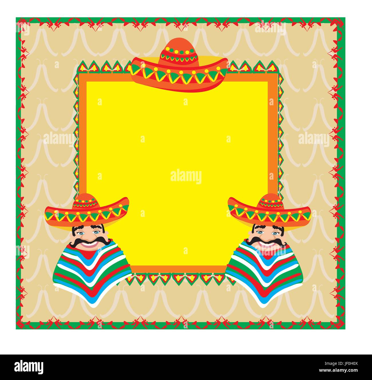 mexican frame with man in a sombrero Stock Vector Image & Art - Alamy