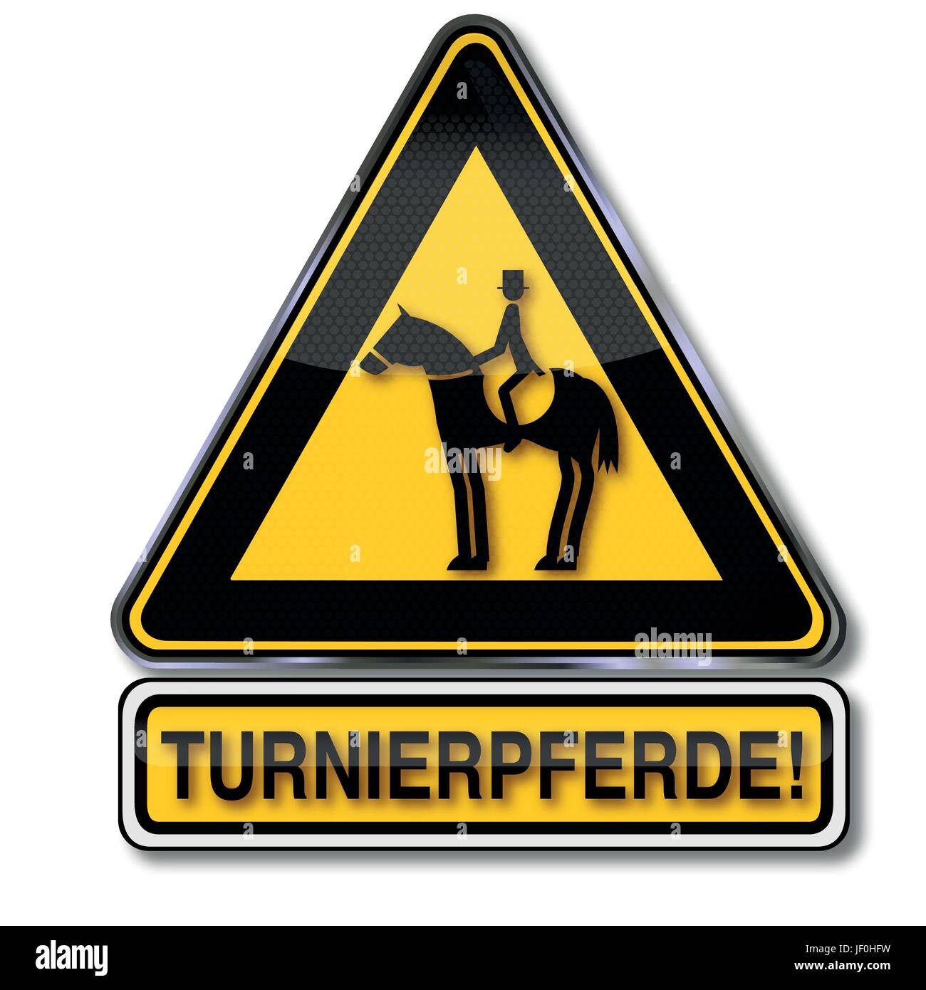 Horse rider warning sign Stock Vector Images - Alamy