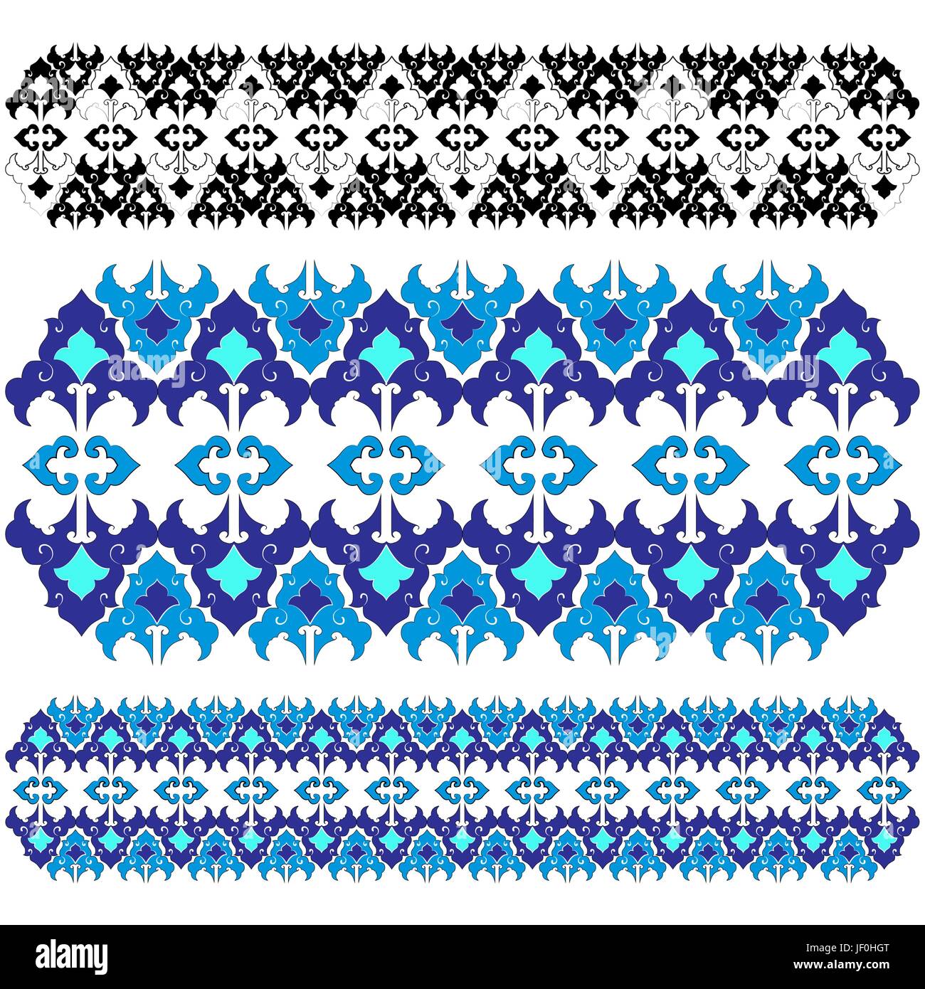blue, antique, pattern, oriental, frame, framework, border, design ...