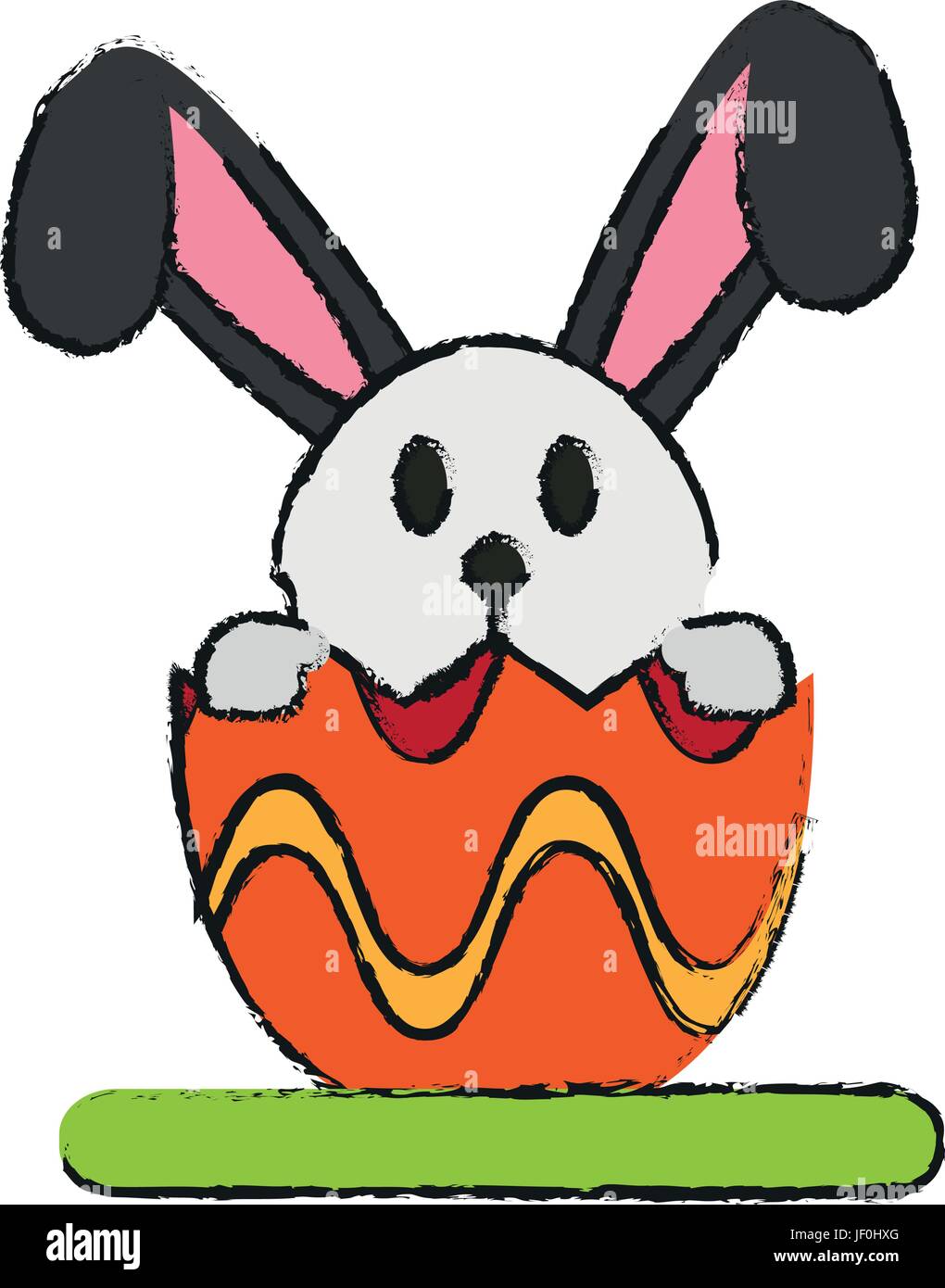 bunny or rabbit with decorated egg easter related icon image Stock ...