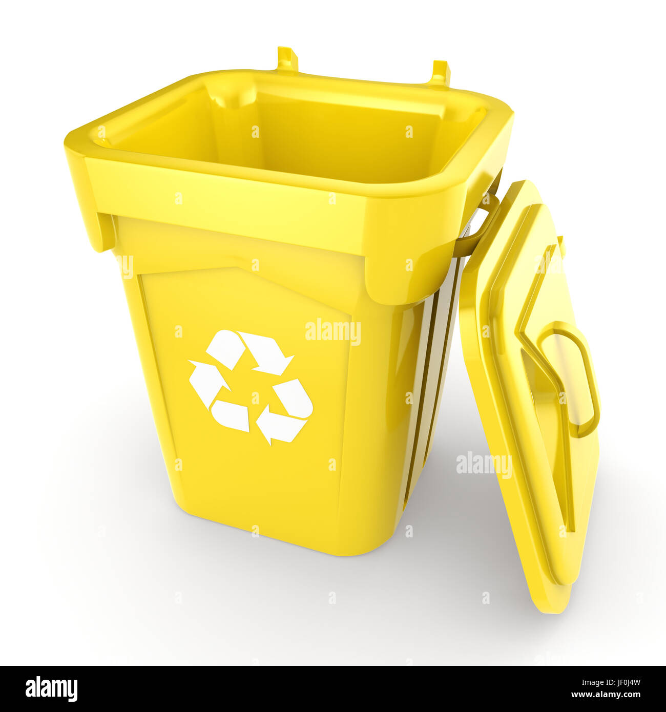 Yellow Recycling Bin Stock Photo - Alamy