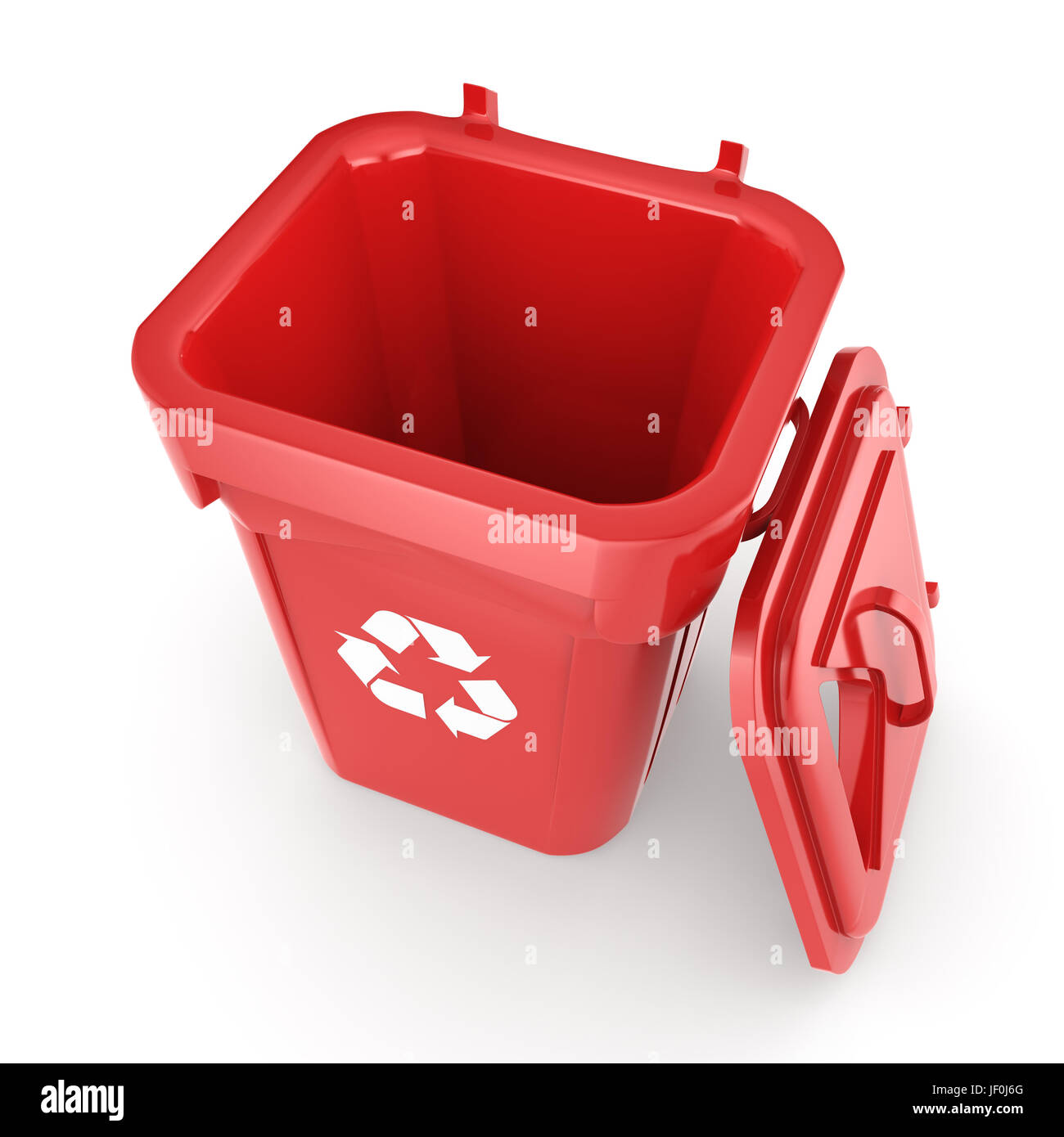 Red Recycling Bin Stock Photo - Alamy