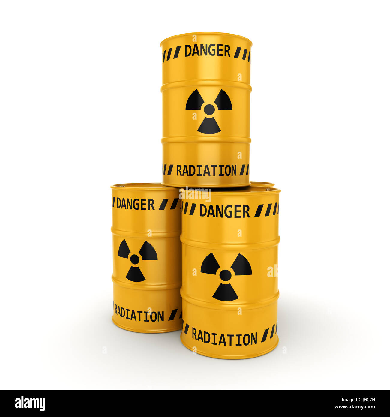 Yellow radioactive barrels Stock Photo - Alamy