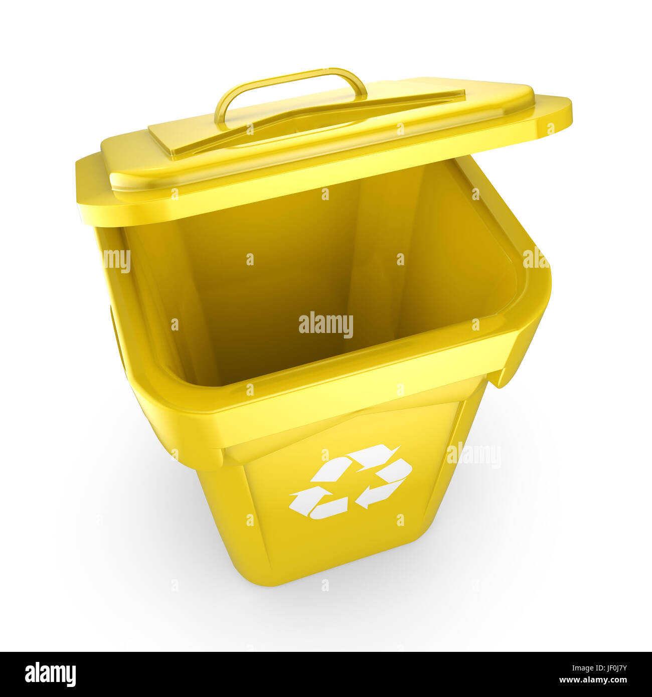 Yellow Recycling Bin Stock Photo - Alamy