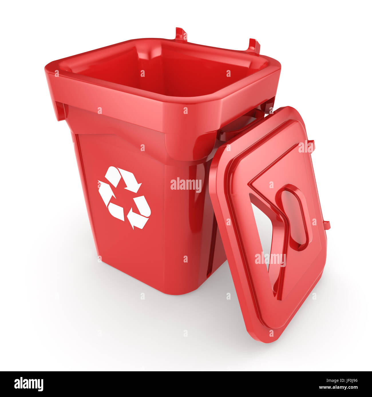 Red Recycling Bin Stock Photo - Alamy