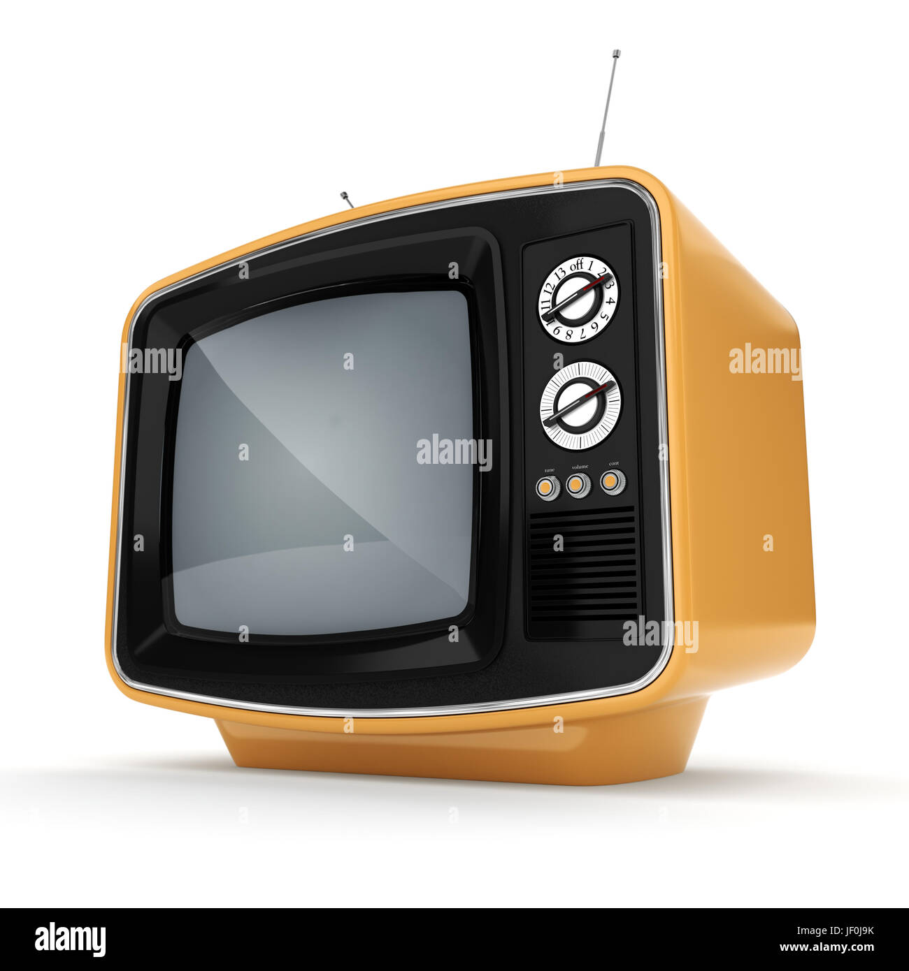 Old tv 3d render illustration Cut Out Stock Images & Pictures - Alamy