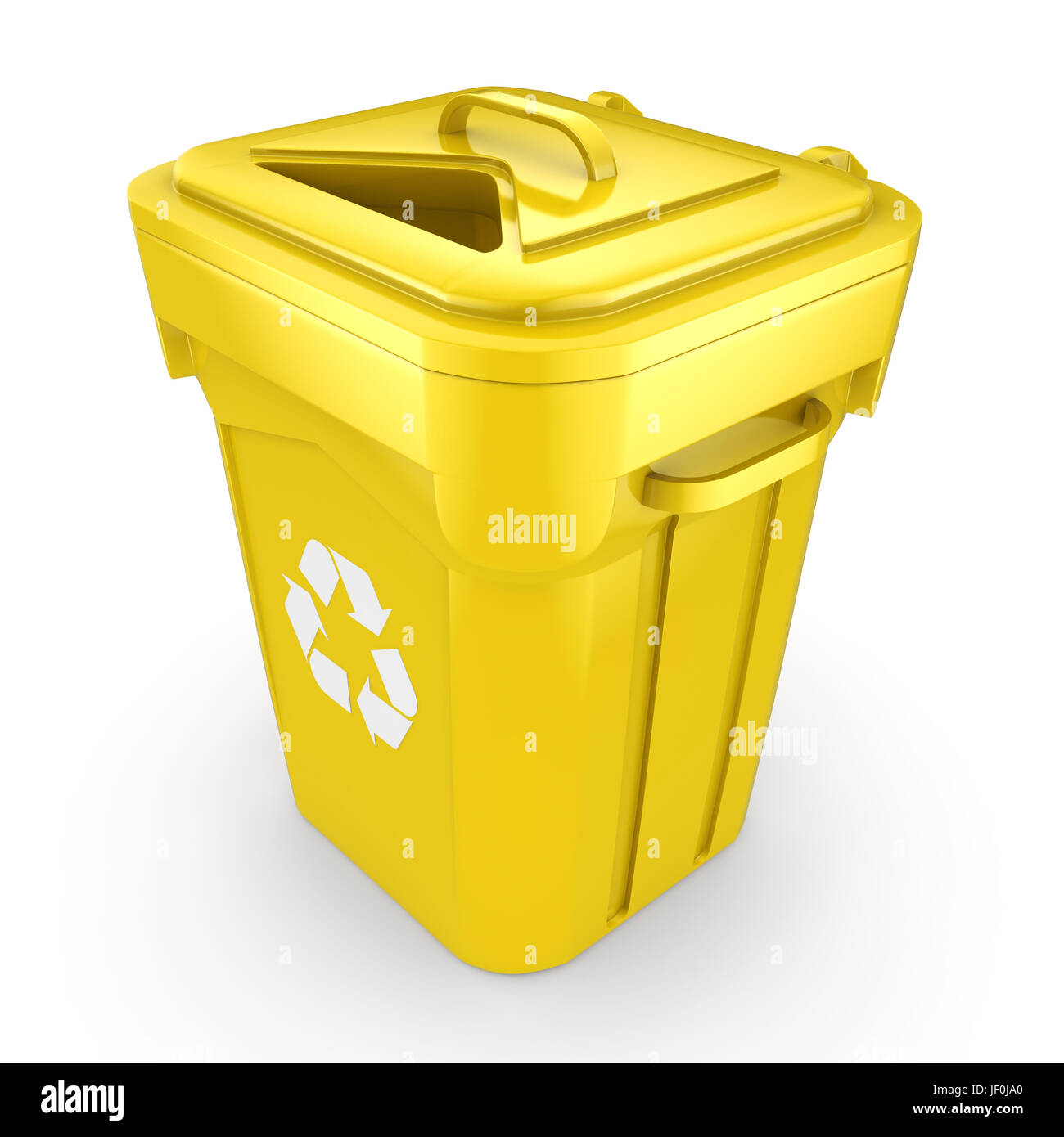 Yellow Recycling Bin Stock Photo - Alamy