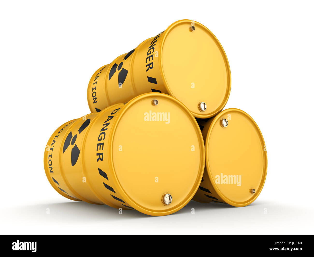Yellow radioactive barrels Stock Photo - Alamy