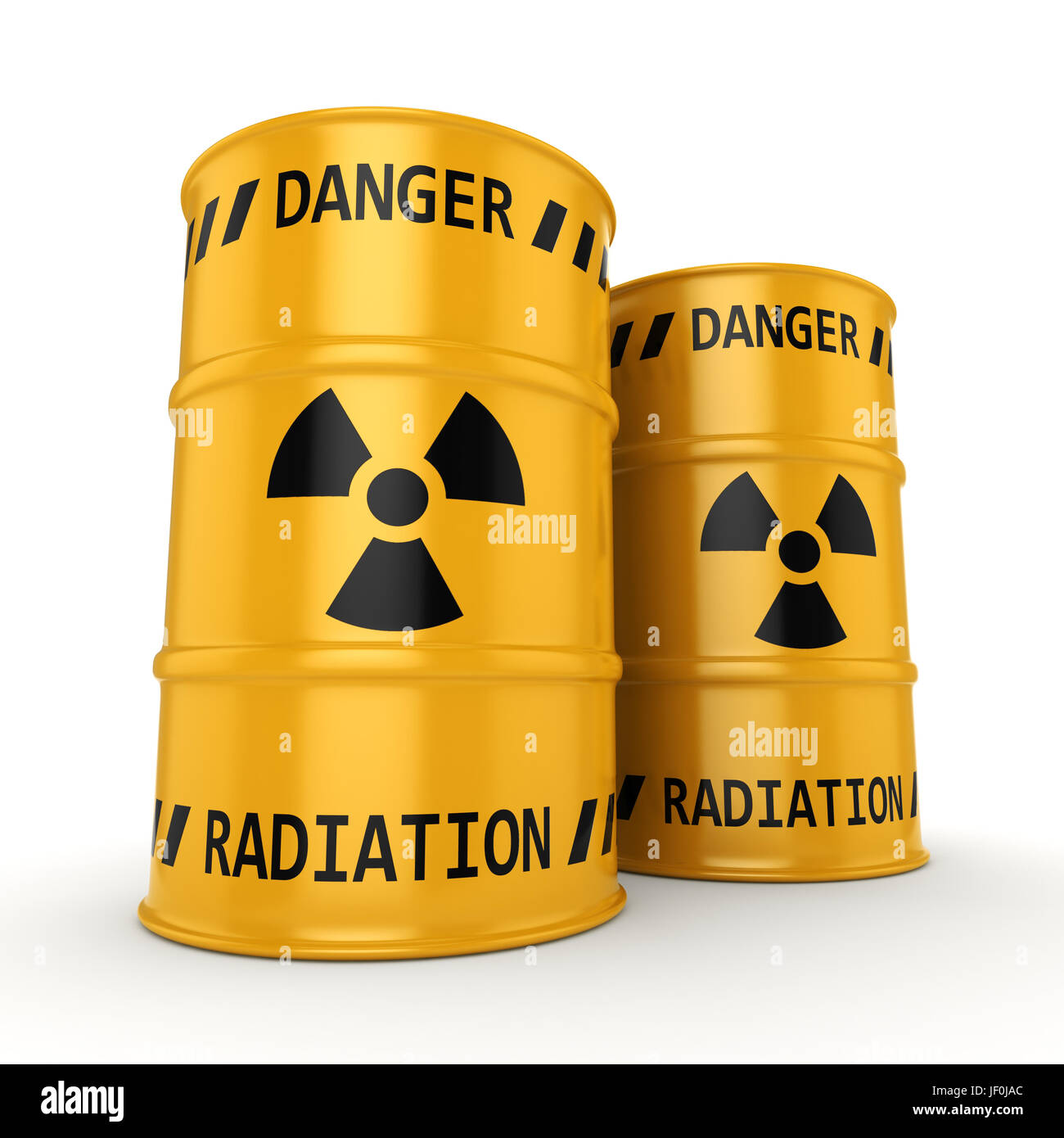 Yellow radioactive barrels Stock Photo - Alamy