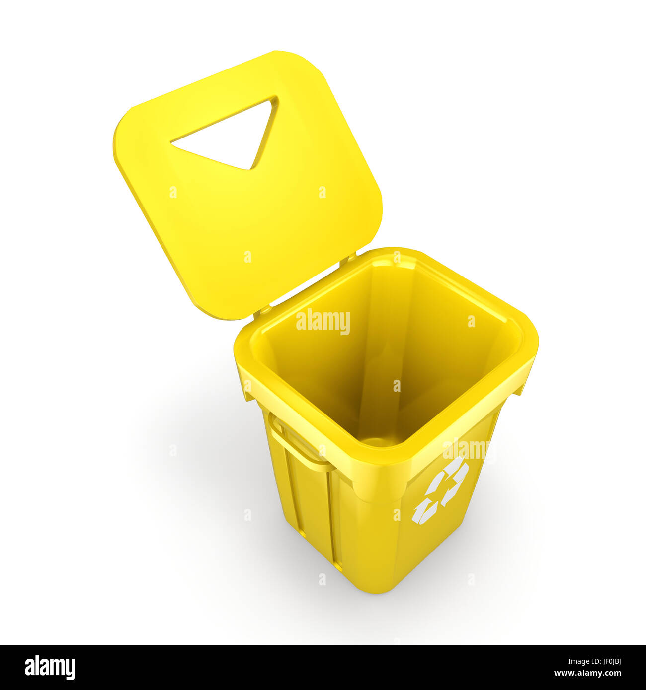 Yellow Recycling Bin Stock Photo - Alamy