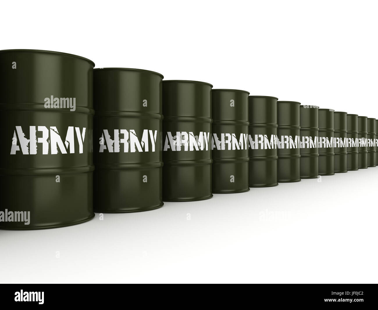 3D rendering army barrels Stock Photo - Alamy