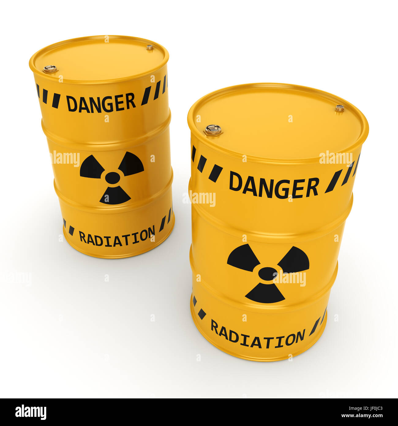 Yellow radioactive barrels Stock Photo - Alamy