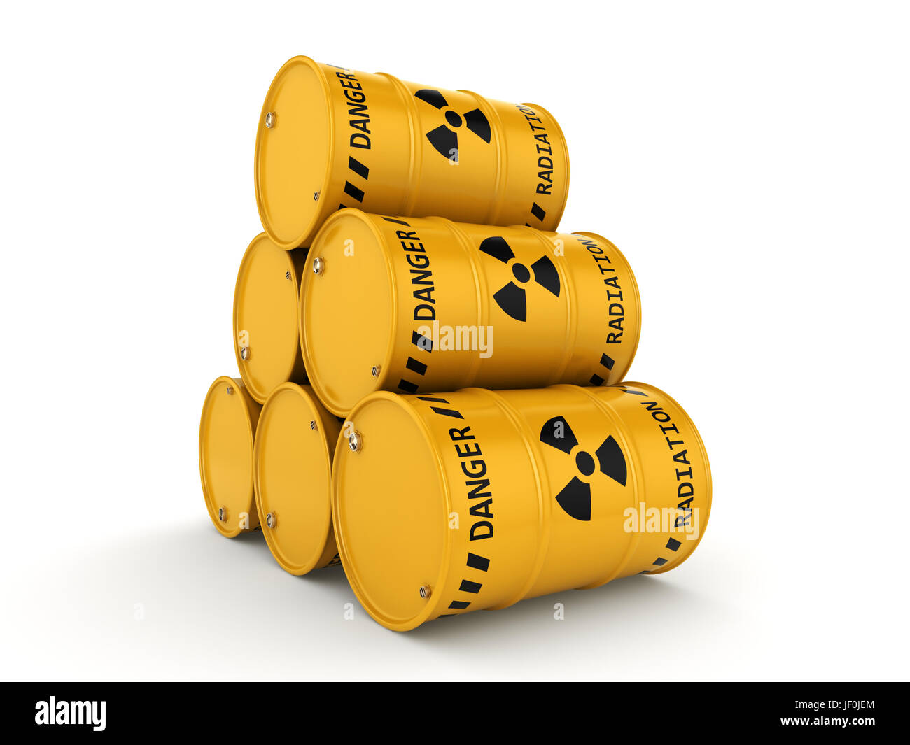 Yellow radioactive barrels Stock Photo - Alamy