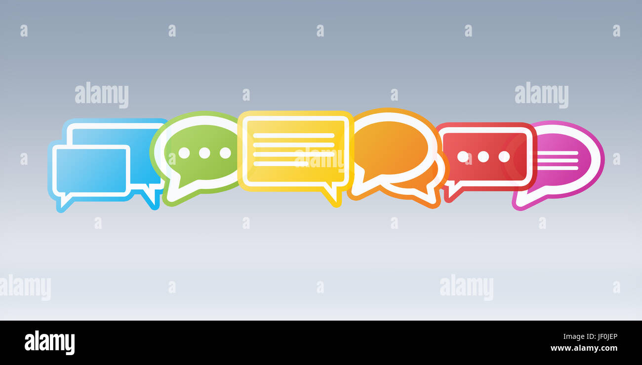 Colorful chat bubbles on grey background 3D rendering Stock Photo - Alamy