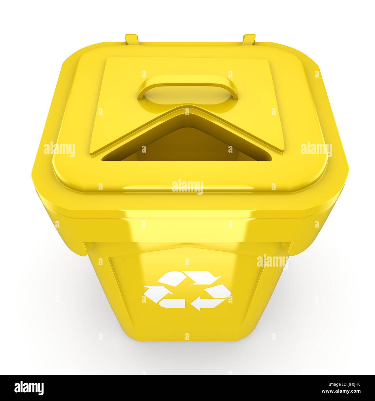 Yellow Recycling Bin Stock Photo - Alamy