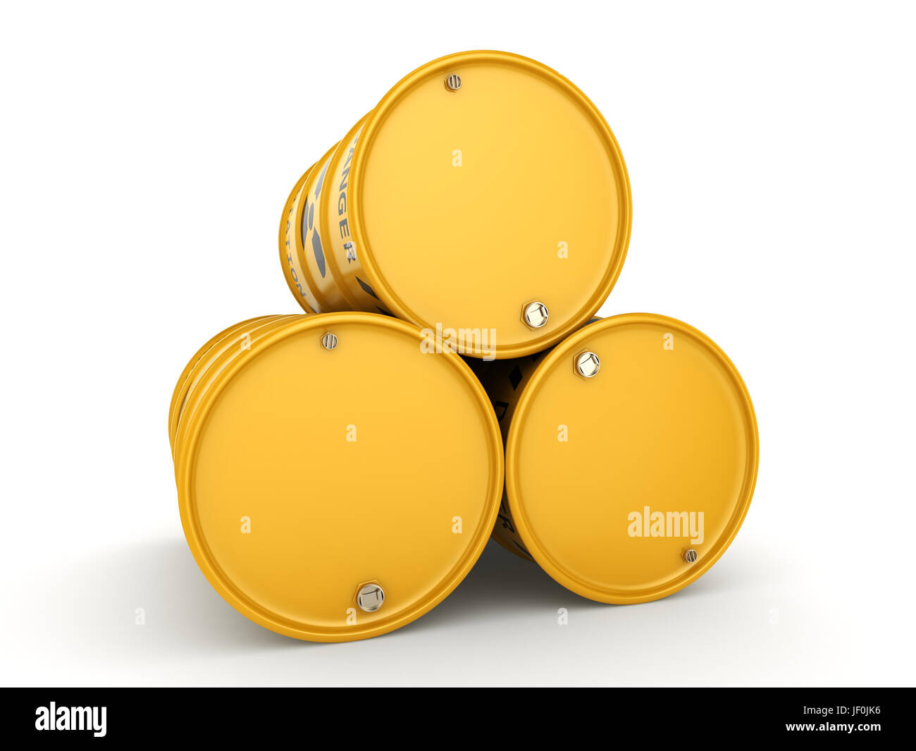 Yellow radioactive barrels Stock Photo - Alamy