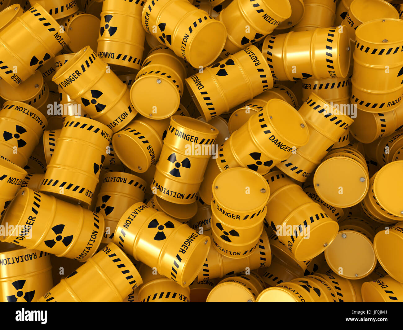 Yellow radioactive barrels Stock Photo - Alamy