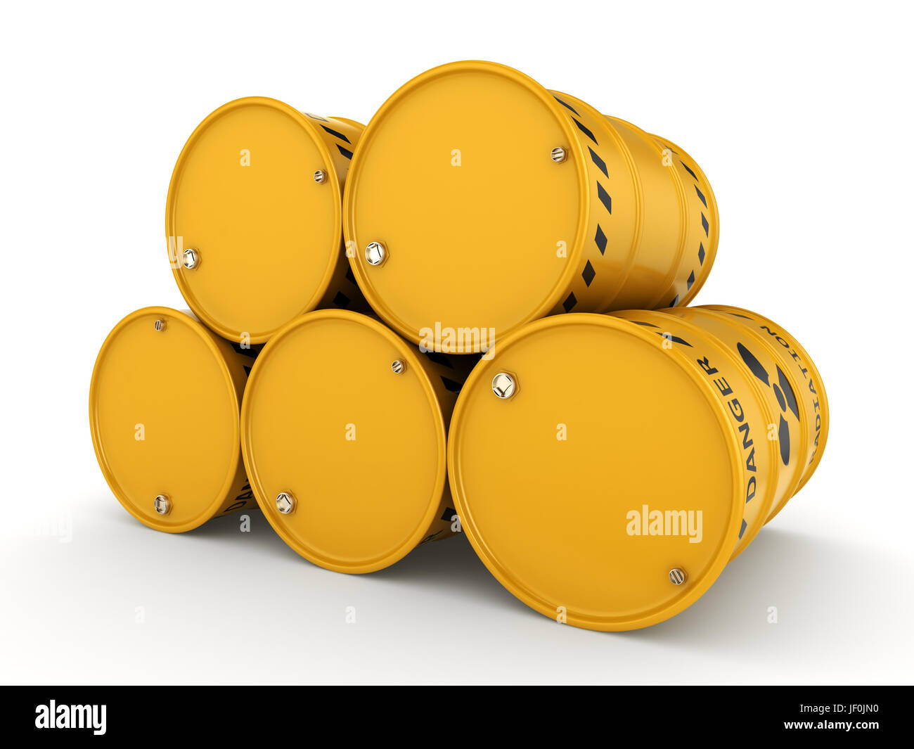 Yellow radioactive barrels Stock Photo - Alamy