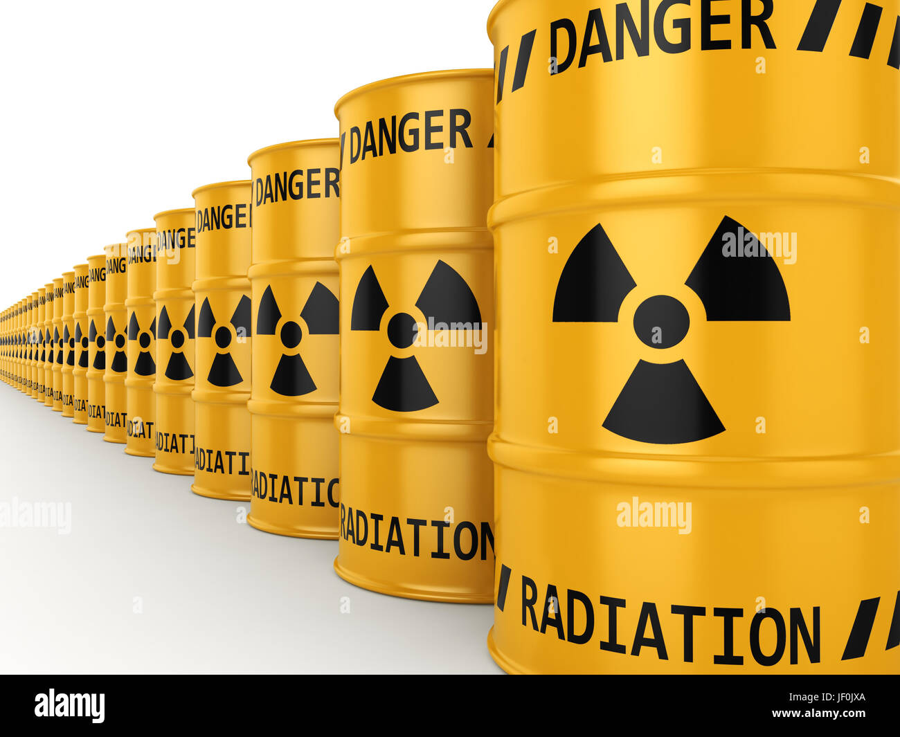 Yellow radioactive barrels Stock Photo - Alamy