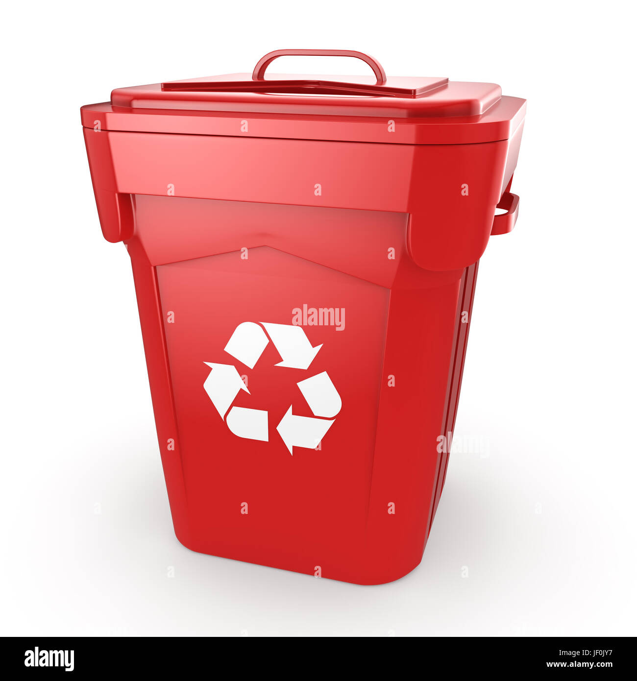 Red Recycling Bin Stock Photo - Alamy