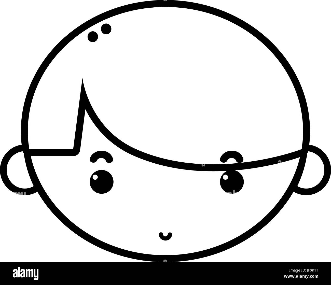 line child boy face with hairstyle design Stock Vector Image & Art - Alamy