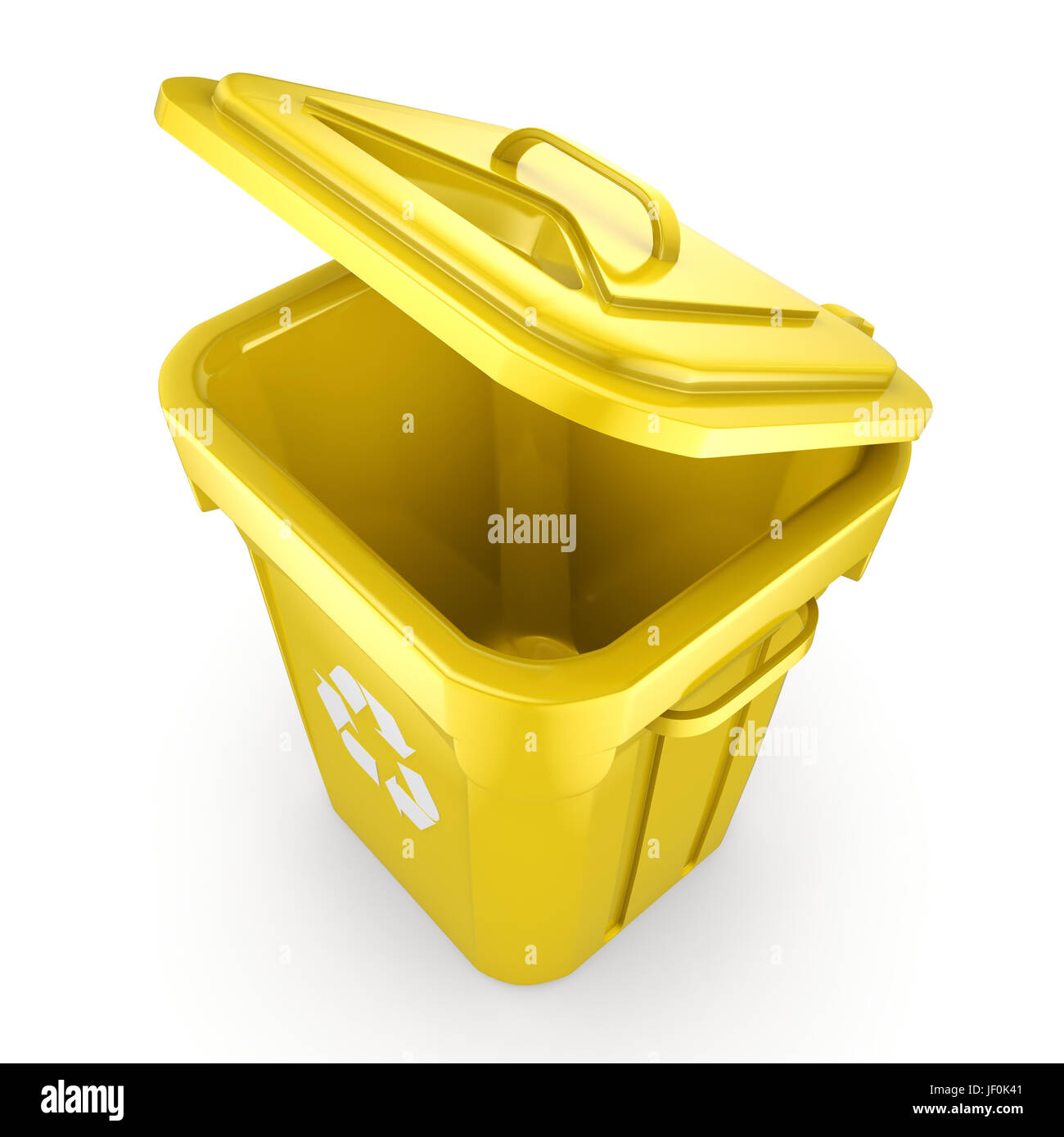 Yellow Recycling Bin Stock Photo - Alamy