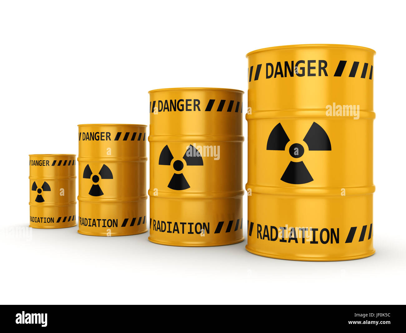 Yellow radioactive barrels Stock Photo - Alamy