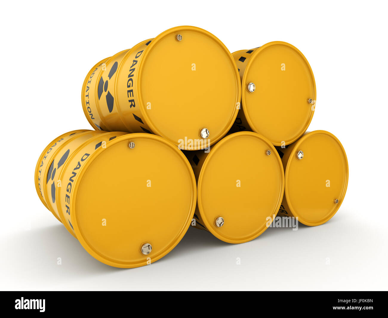 Yellow radioactive barrels Stock Photo - Alamy