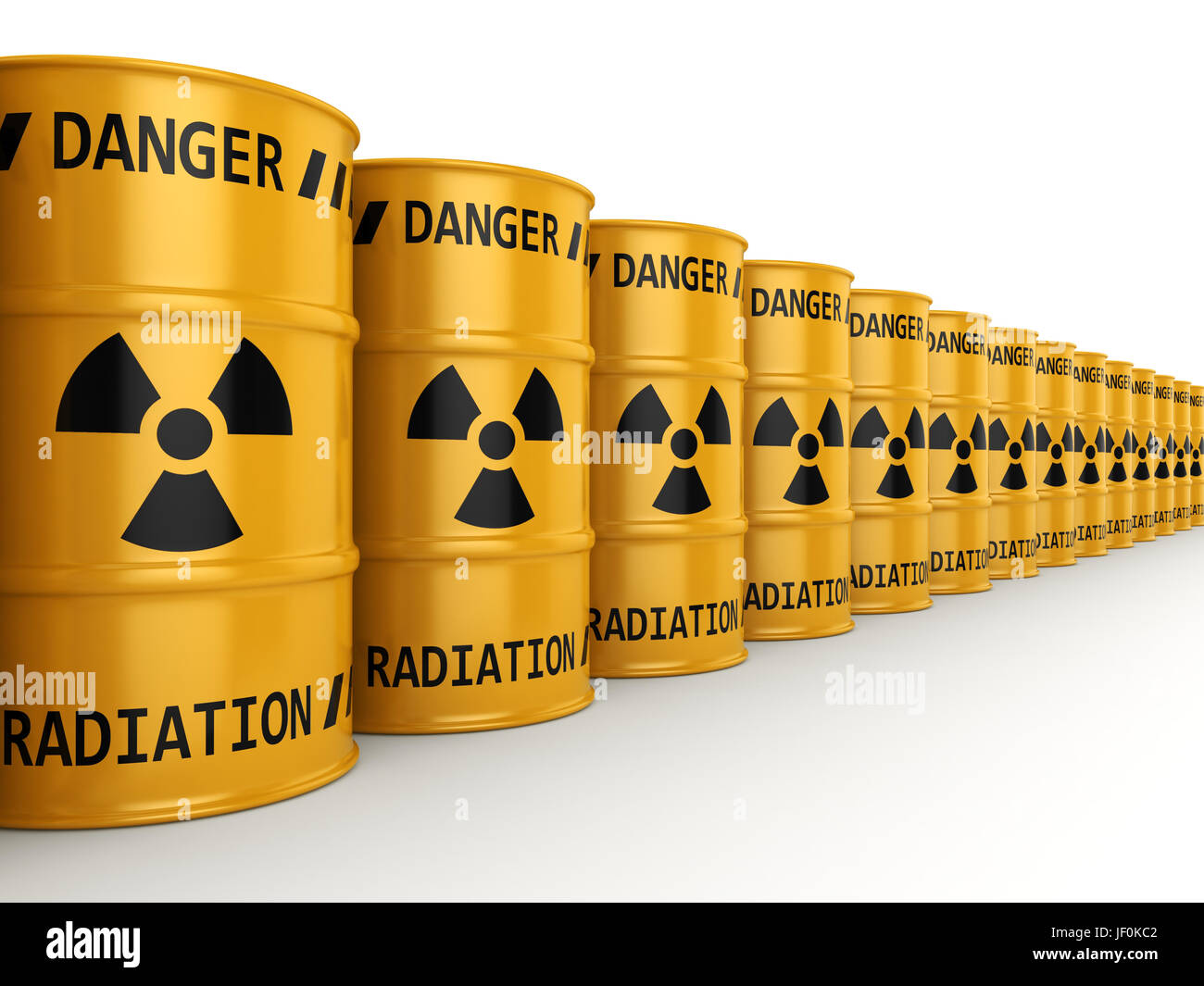 Yellow radioactive barrels Stock Photo - Alamy