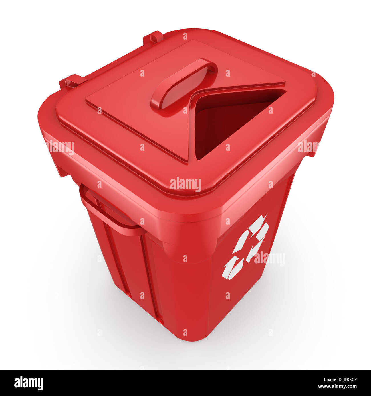 Red Recycling Bin Stock Photo - Alamy