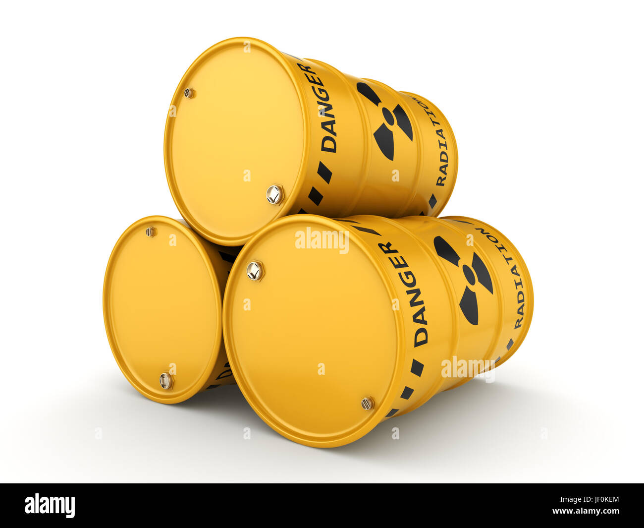 Yellow radioactive barrels Stock Photo - Alamy