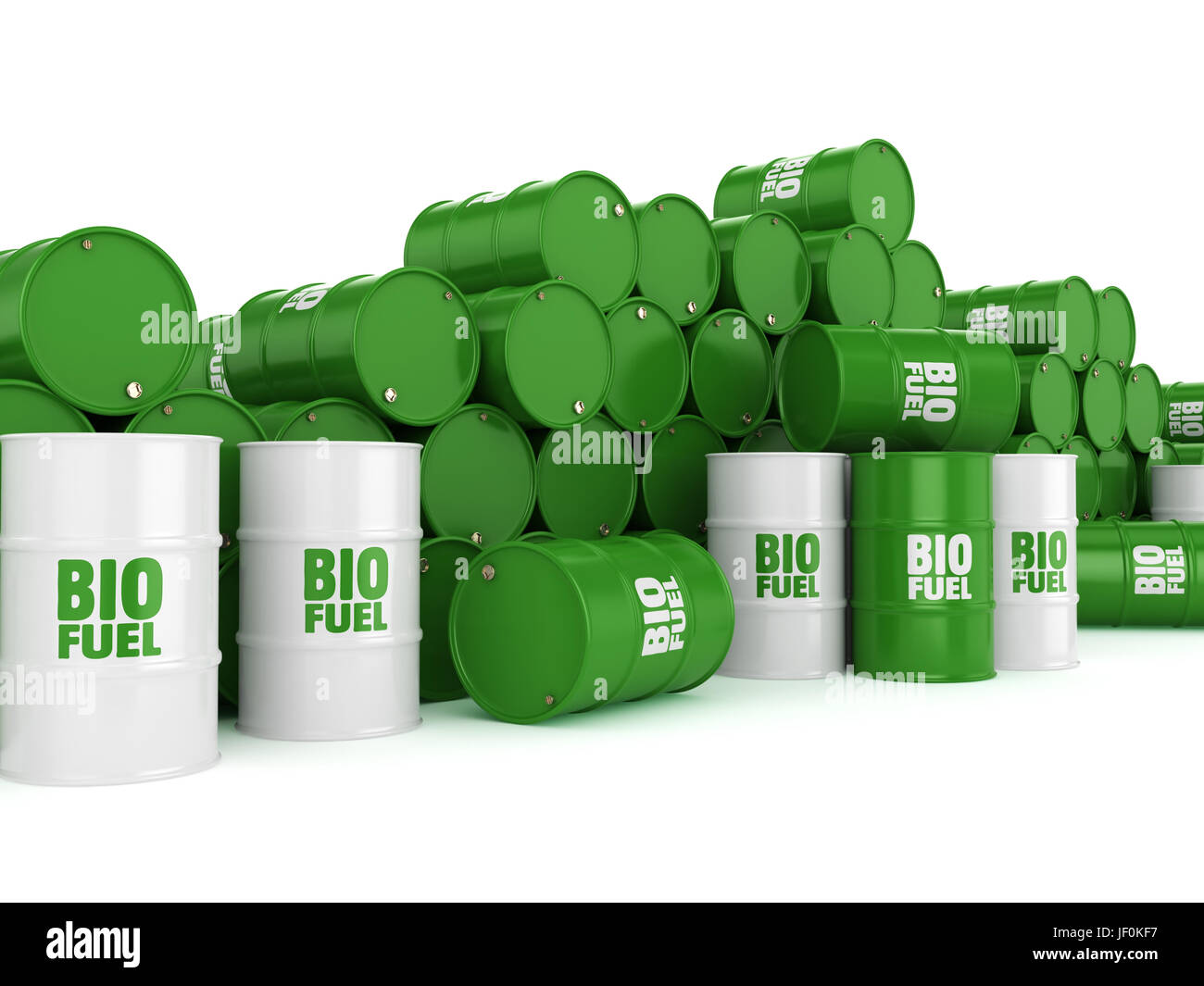 3D rendering barrels of biofuels Stock Photo - Alamy